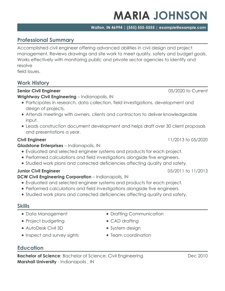 Civil Engineer Resume Examples & Writing tips for 2024