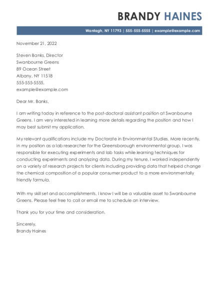 Free Cover Letter Examples & Templates for 2024